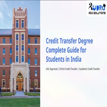 How Can Students Apply for a Credit Transfer Degree in India? | PPTX