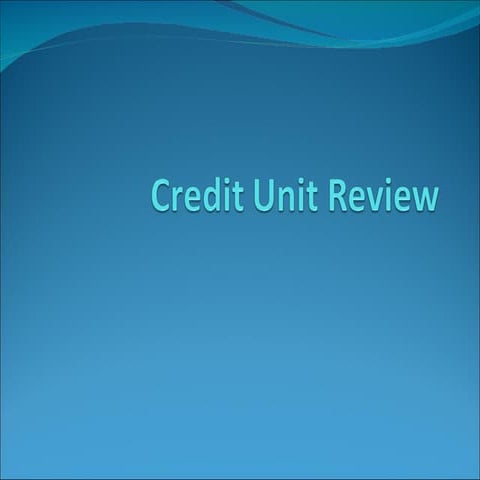 Credit Review | PPT