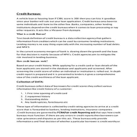 Credit bureaus | DOCX