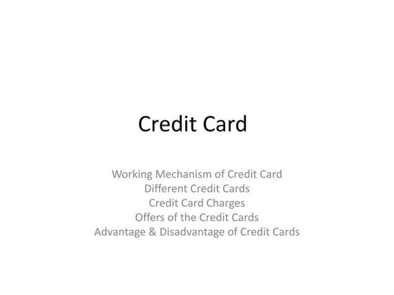 Credit cards ppt | PPTX