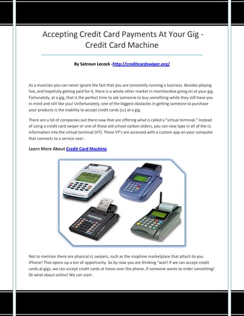Creditcardmachine presentations