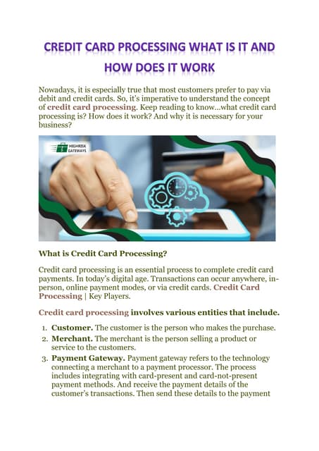 Guide to Understanding Credit Card Processing for Merchants | PDF