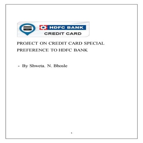 Credit card special preference to hdfc bank | DOCX