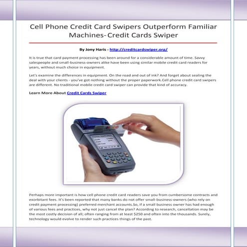 Credit cards swiper | PDF