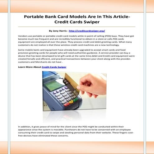 Credit cards swiper | PDF