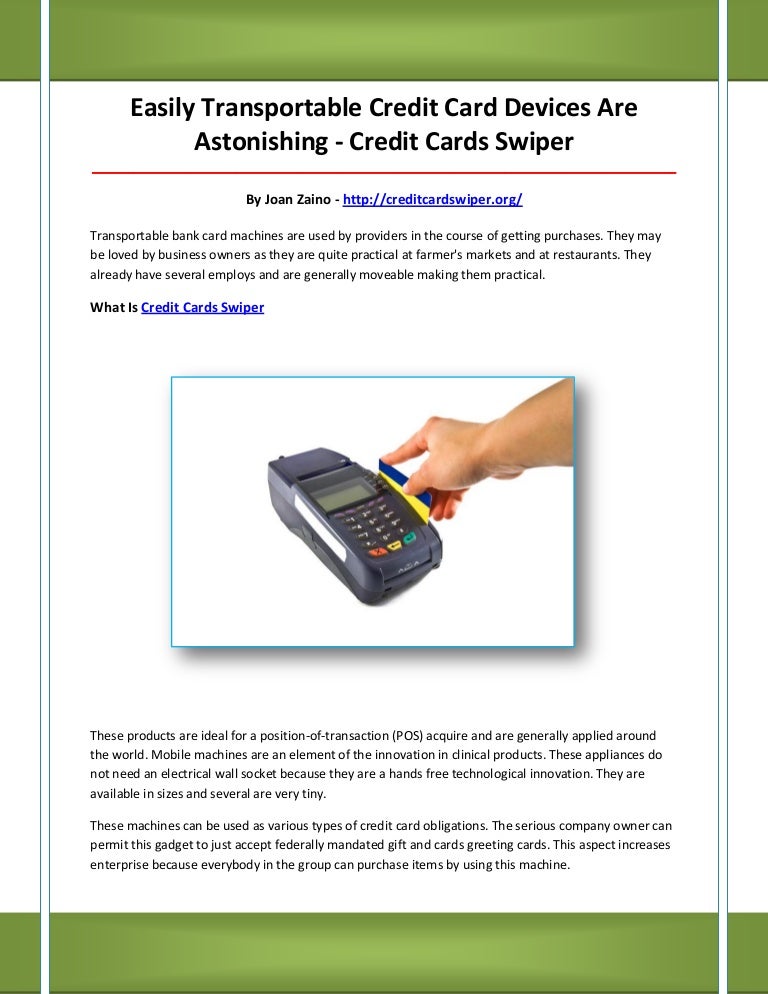 Credit cards swiper
