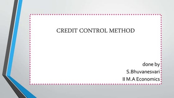 Credit control by RBI | PPTX | Business Banking & Finance | Business