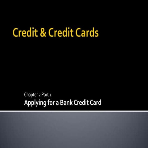 Lesson Plan 2 Credit & Credit Cards | PPT