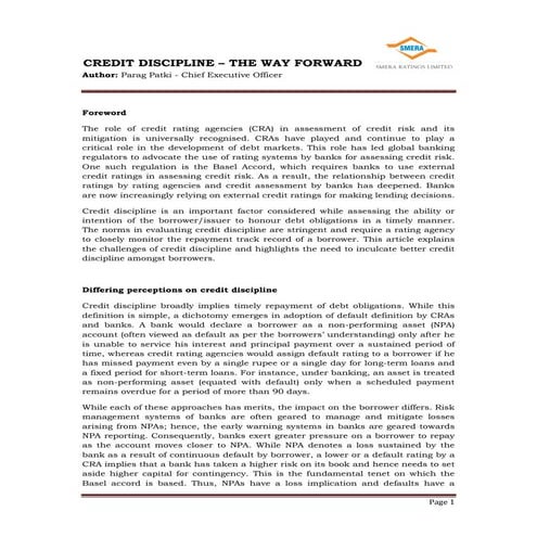 Credit discipline | PDF