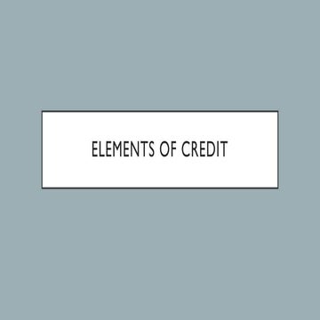 Credit PowerPoint | PDF