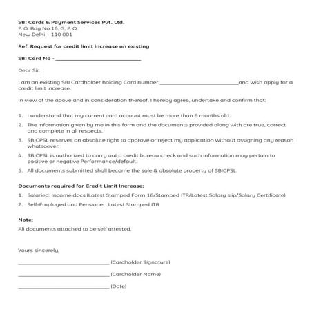 Credit limitincreaseform | PDF