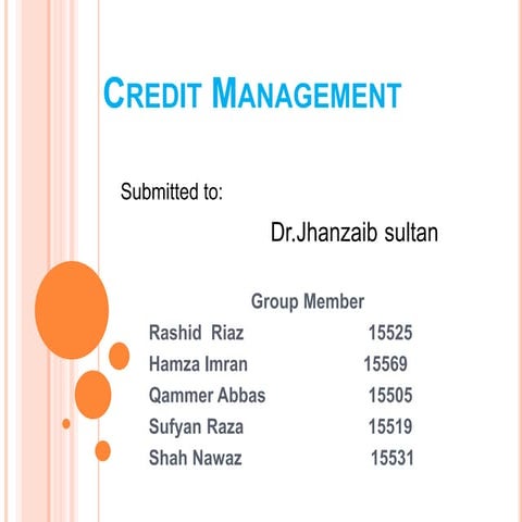 Credit management chapter no 2 | PPTX