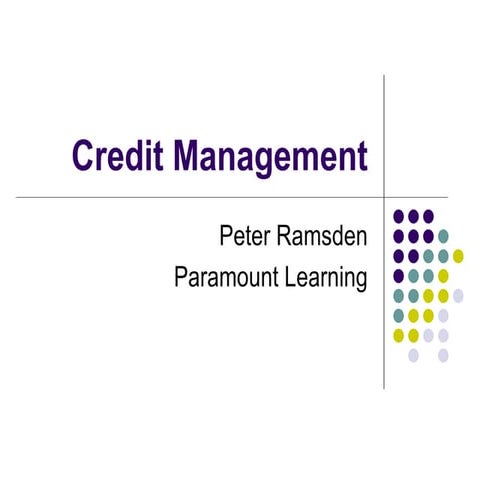 Credit Control - Manage Your Payments | PPT