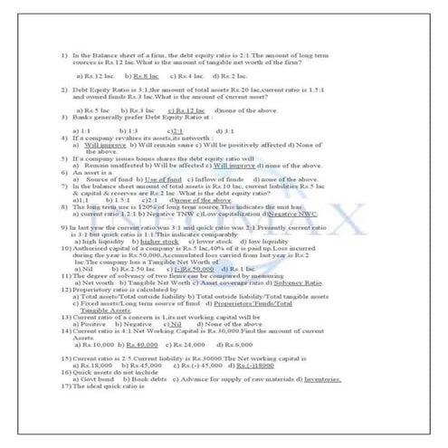 Credit officer sample paper 1 | PDF