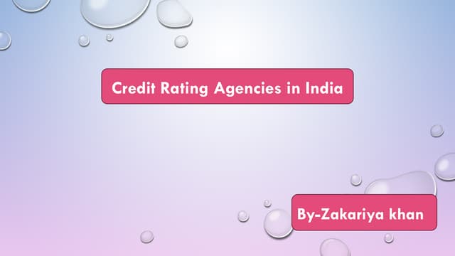 Credit rating agencies | PPTX