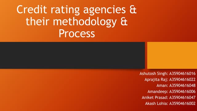 Credit rating agencies | PPTX
