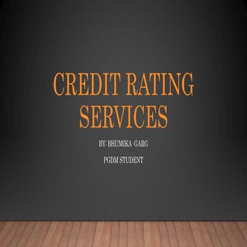 Credit rating services | PPTX