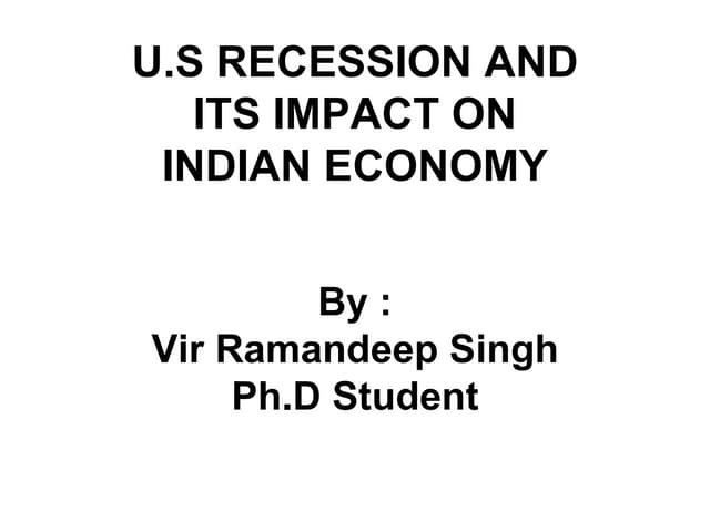 Recession in India 2008 | PPT