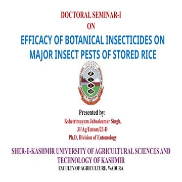 Efficacy of Different Botanical insecticides on Major Storage pests of ...