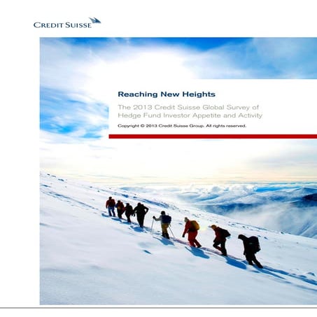 Credit suisse 2013 investor survey report final | PDF | Hedge Funds ...