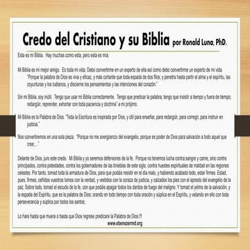 Credo cristiano y su biblia/Christian and his Bible Creed/Rifleman ...