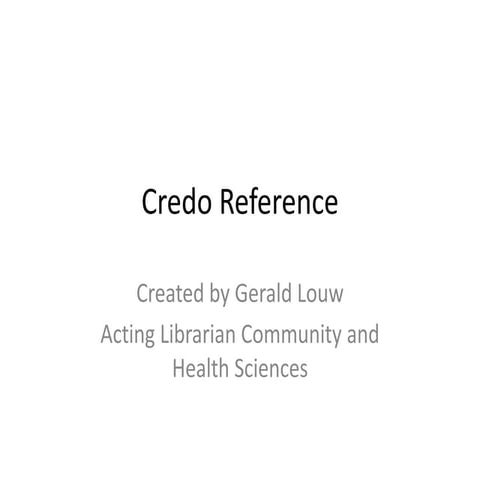 Credo reference.pptx gerald | PPT