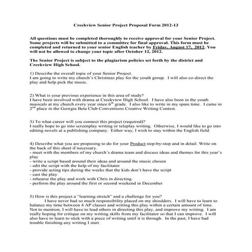 Senior Project Proposal | PDF
