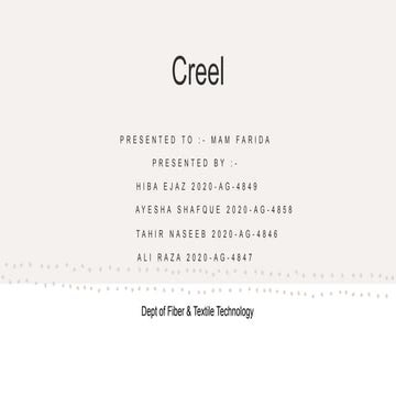 creel presentation | PPTX