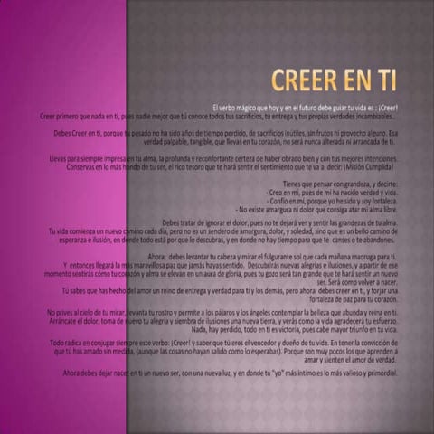 Creer en ti | PPT