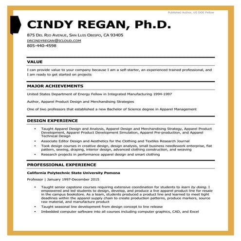 Cindy Regan Resume | PDF