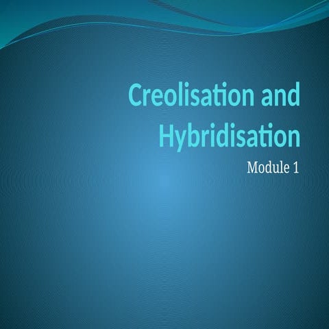 Creolisation and Hybridisation for Caribbean Studies | PPT