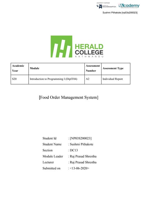 Food Order Management System using C | PDF Food Order Management System using C | PDF
