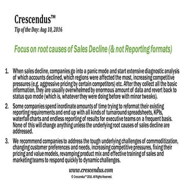 Crescendus™- Focus on root causes of Sales Decline (& not Reporting ...