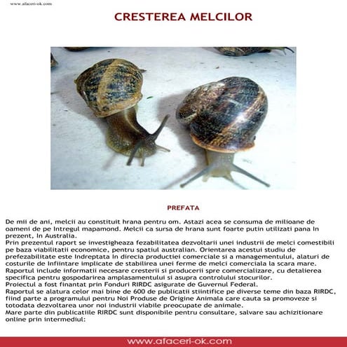 Cresterea melcilor | PDF