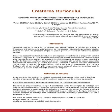 Cresterea sturionilor | PDF