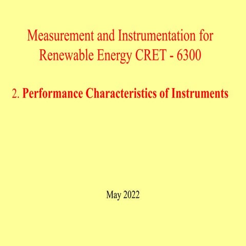 Characteristics of Measuring instruments | PPTX