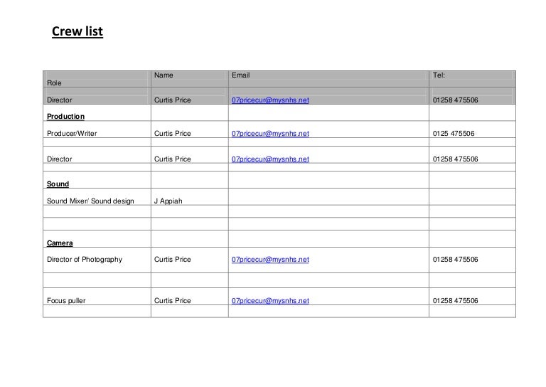 Crew List crew-list