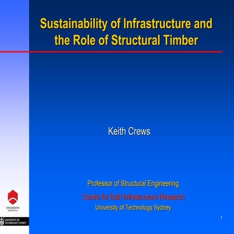 Sustainability of Infrastructure and the Role of Structural Timber | PDF