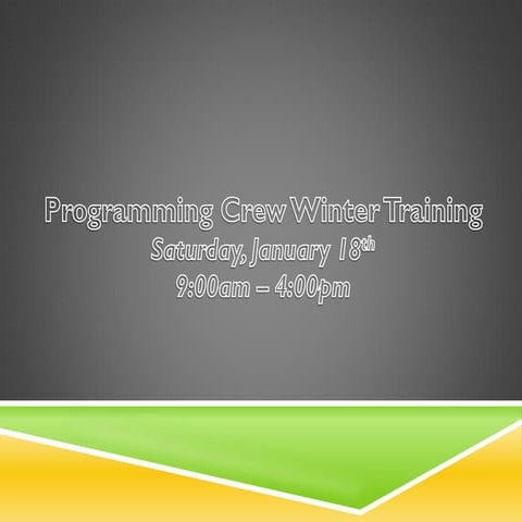 Crew Winter Training | PPTX