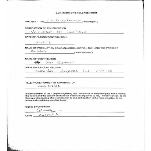 Contributors Release Forms for Radio Production | PDF