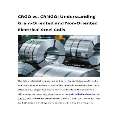 CRGO vs. CRNGO Understanding Grain-Oriented and Non-Oriented Electrical ...