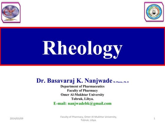 Rheology Of Fluids | PPT | Chemistry | Science
