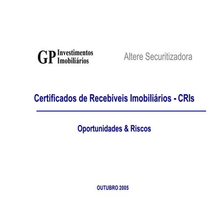 Certificado de Recebíveis Imobiliários - Luciano Lewandowski | PDF