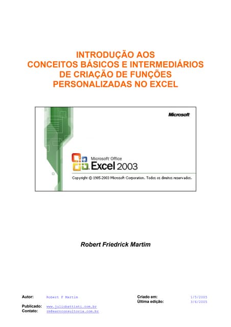 Criando Funcoes Personalizadas Excelpdf