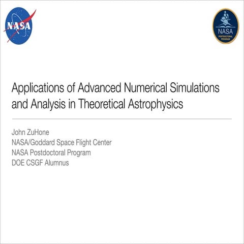 Applications of Advanced Numerical Simulations and Analysis in Theoretical Astrophysics | PPT