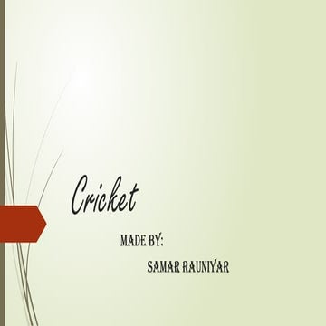 about cricket player and india in this sport | PPT