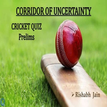 Cricket Quiz Prelims - IIT Guwahati | PPTX