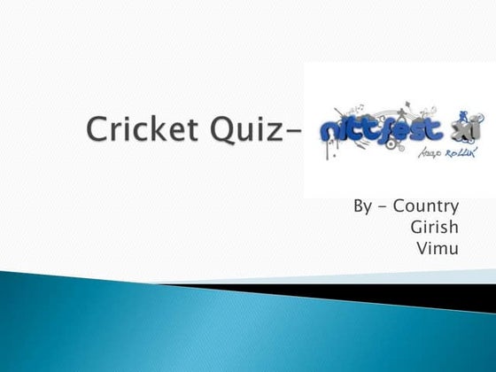 Cricket Basics, ICC World Cup History And India Champion 2011 | PPT