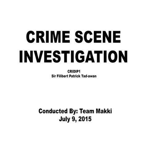 Crime Scene Investigation | PPTX