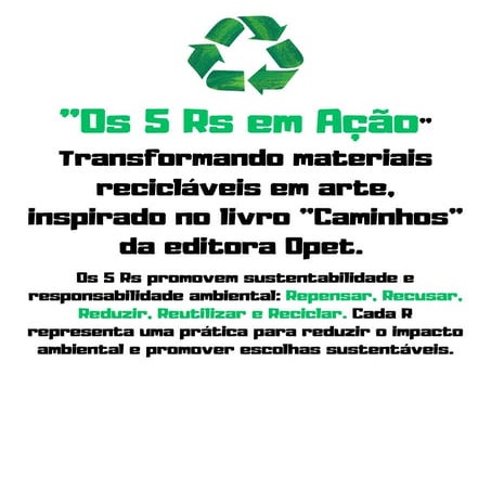 Explorando os 5Rs: Práticas Sustentáveis para o Dia a Dia" | PDF